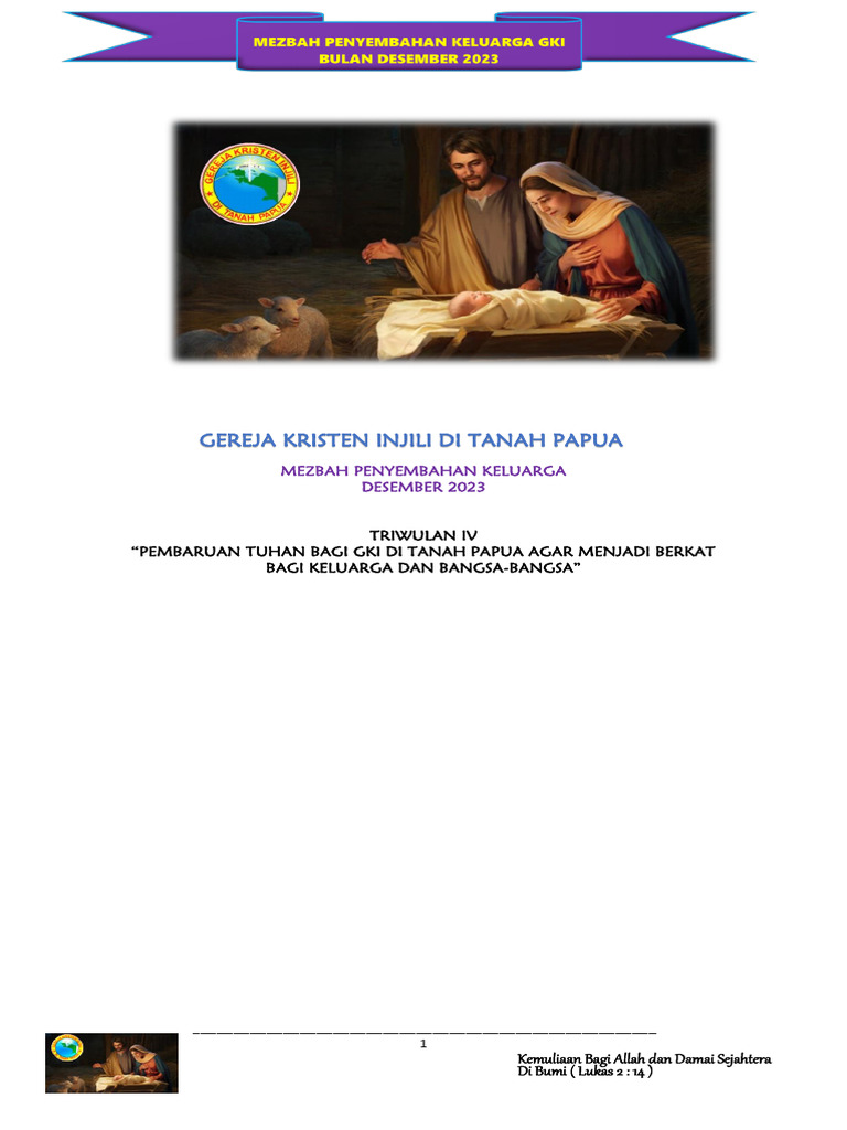 MEZBAH PENYEMBAHAN KELUARGA GKI Di TP DESEMBER 2023 | PDF