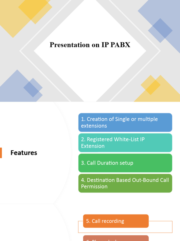 Presentation On IP PABX | PDF