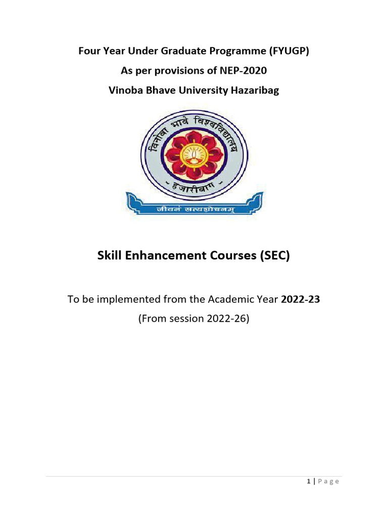 Skill Enhancement Courses (SEC) | Download Free PDF | Digital Marketing | Surveying