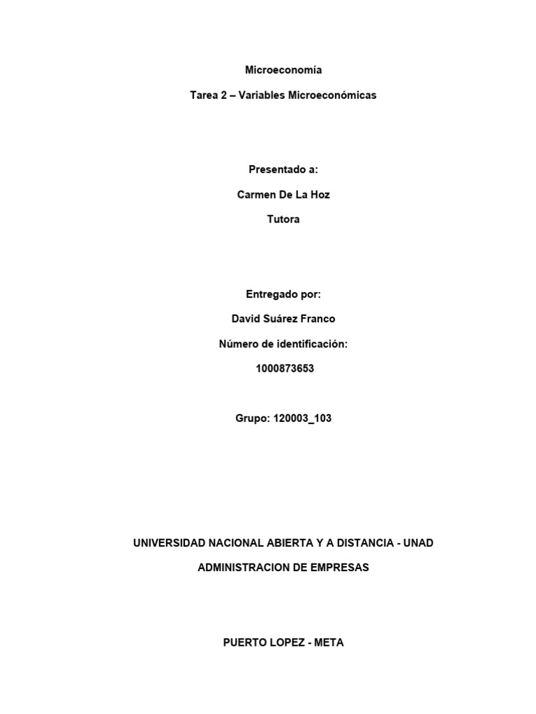 Variables Microeconomicas - David Suarez Franco - Grupo 120003 - 103 ...