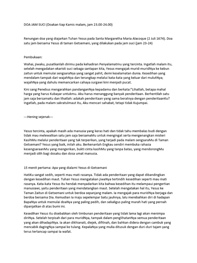 Doa Jam Suci | PDF