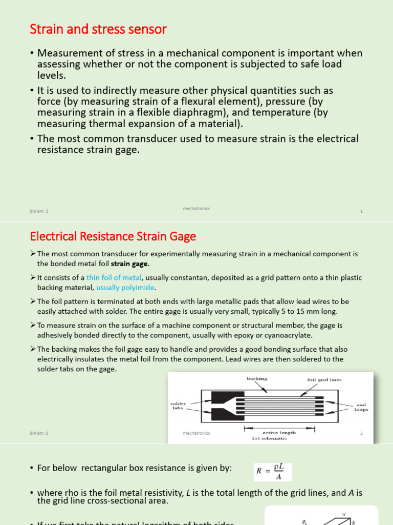 Strain and Stress Sensor | PDF | Electrical Resistance And Conductance ...