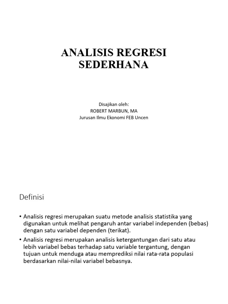 Chap 8 Analisis Regresi Sederhana | PDF