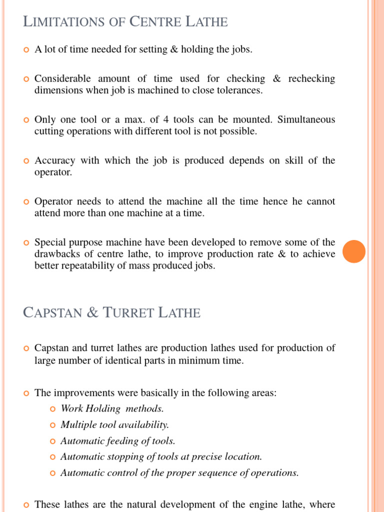 Capstan and Turret Lathe Overview | PDF | Manufactured Goods ...