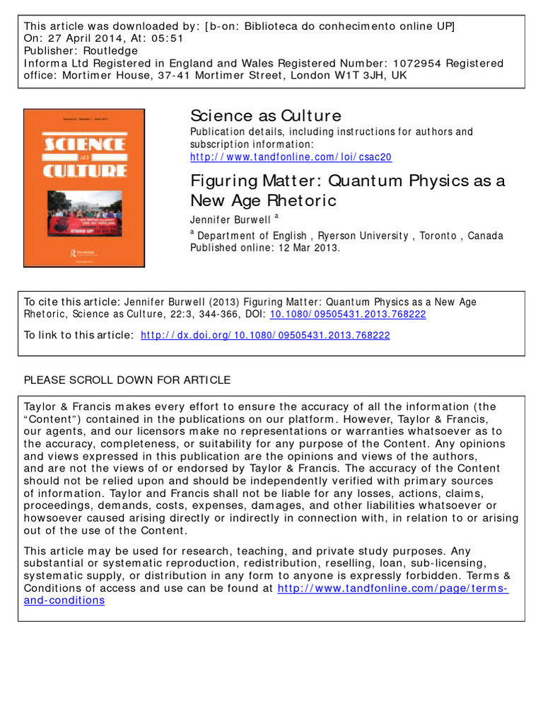Burwell, J. (2013) - Figuring Matter Quantum Physics As A New Age ...