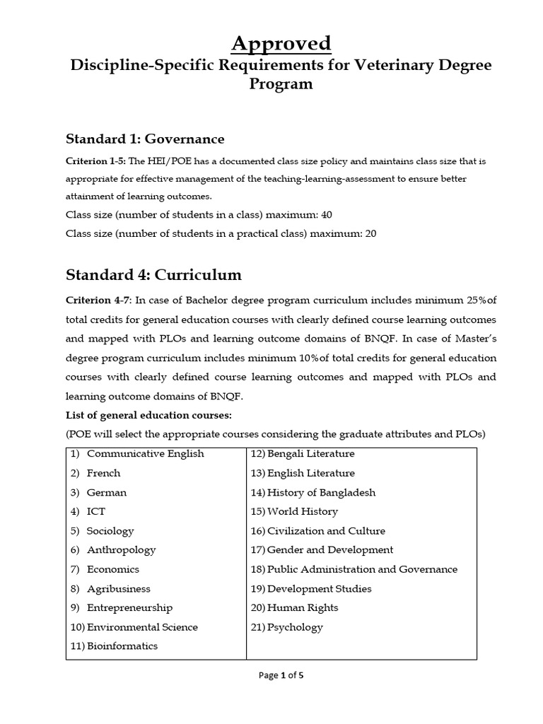 Veterinary Degree Program Standards | PDF | Veterinary Medicine ...