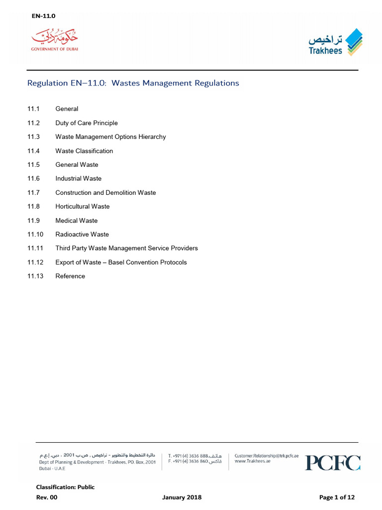 Regulation En-11.0, Waste Management Regulations | PDF | Waste ...