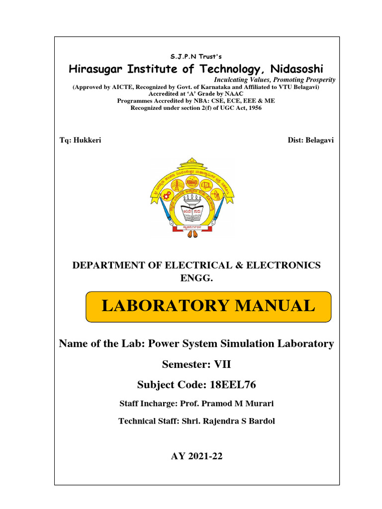 7 Power System Simulation Lab | PDF | Electric Power Transmission | Electricity