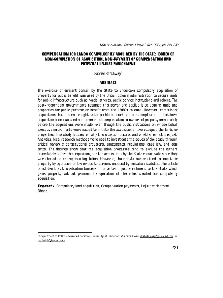 Botchwey | PDF | Eminent Domain | Justice