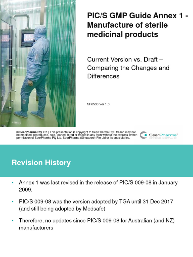 Pics GMP Guide To Annex 1 Manufacture of Sterile Medicinal Products | PDF | Clothing