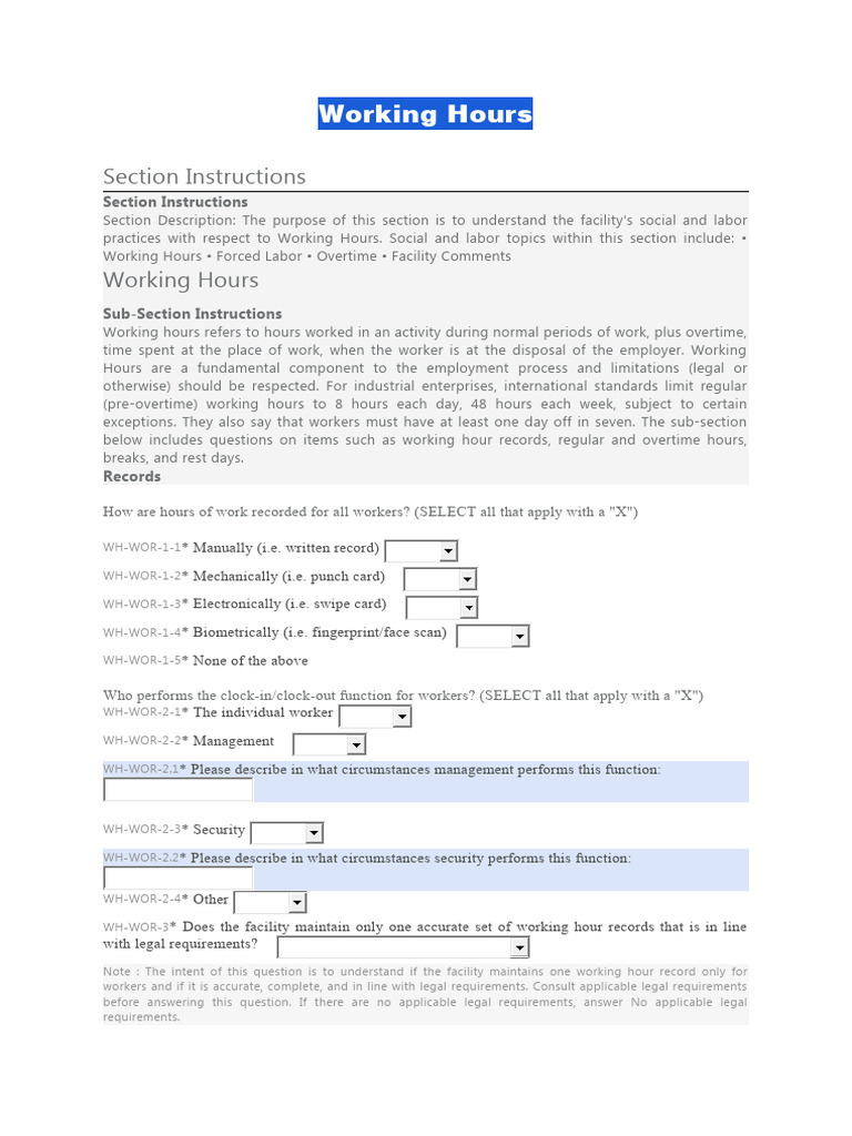Working Hours | PDF | Overtime | Labour Economics