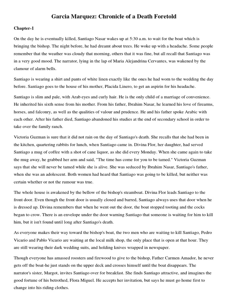 Chronicles of Death Foretold | PDF