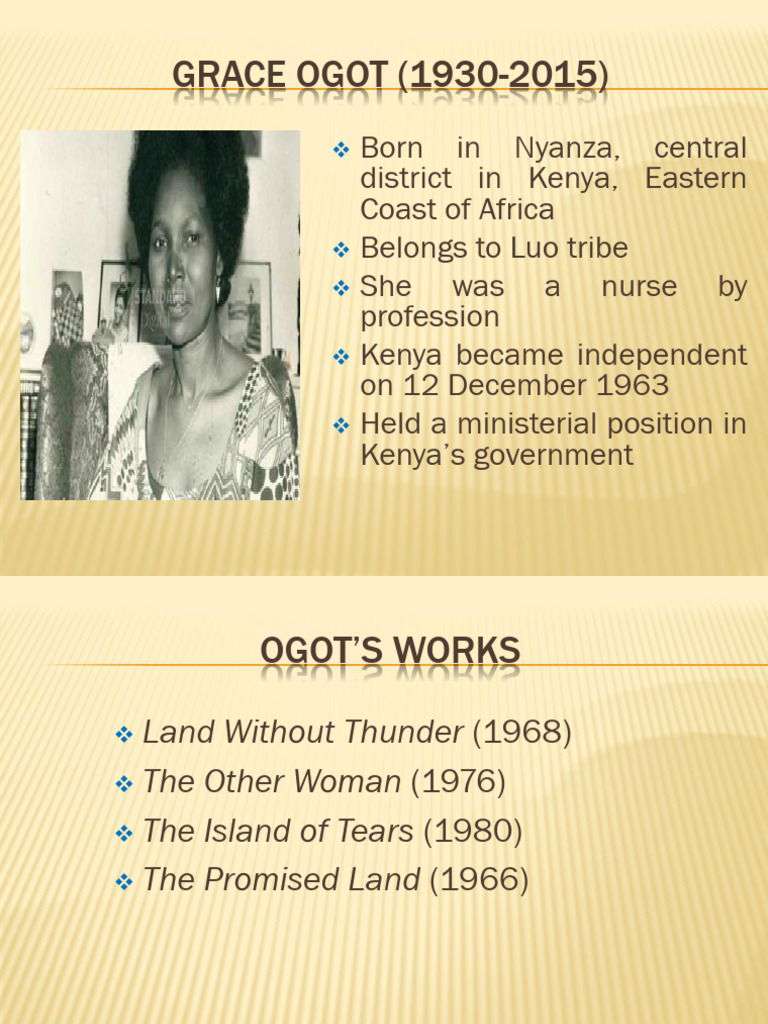 Grace Ogot (1930-2015) | PDF Grace Ogot (1930-2015) | PDF