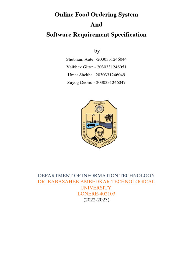 Srs Document 99 | PDF | Use Case | User Interface