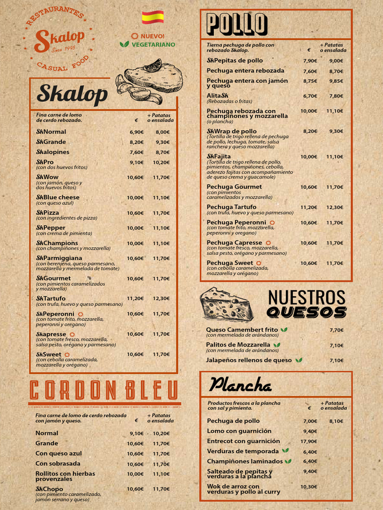 Skalop Carta 2023 | PDF | ensalada | Comida y bebida