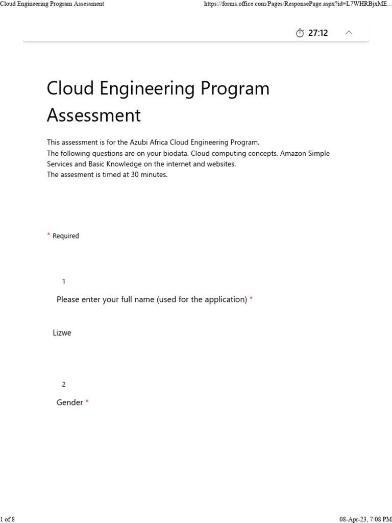 Cloud Engineering Program Assessment | PDF | Cloud Computing | Disability