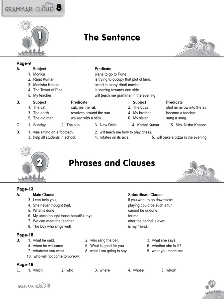 English Grammar Cloud 8 | PDF | Noun | Clause
