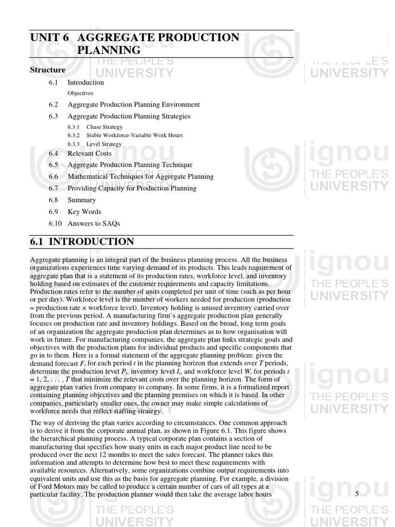 Aggregate Production Planning | PDF | Inventory | Demand