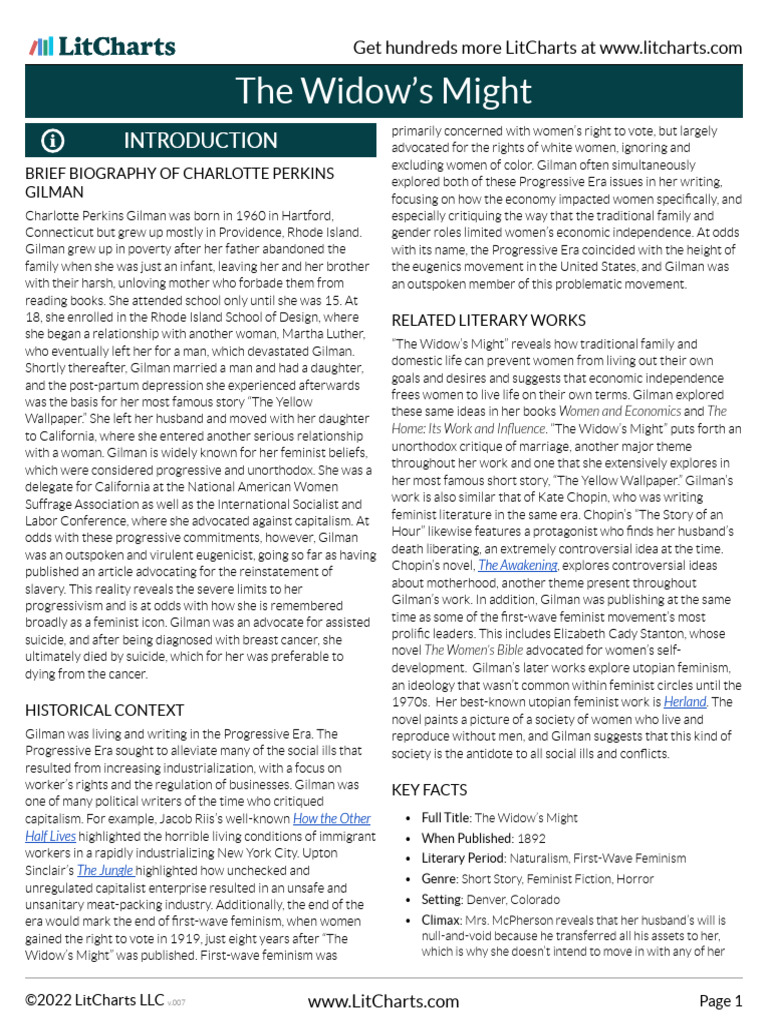 The Widows Might Litchart Pdf Feminism Gender Studies