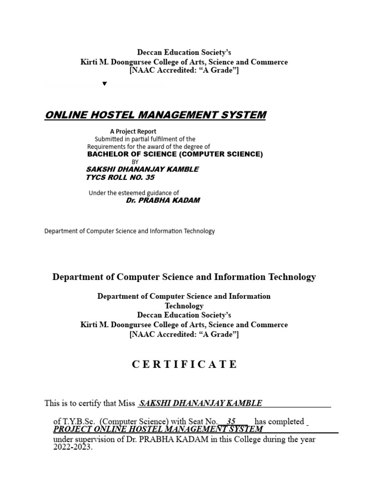 Online Hostel Management System Project | Download Free PDF | Php | World Wide Web