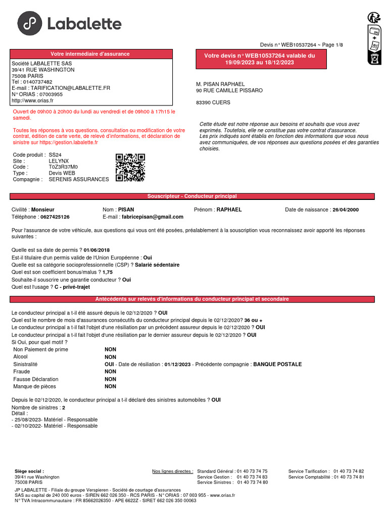 Print Devis - PHP | PDF | Assurance | Économie