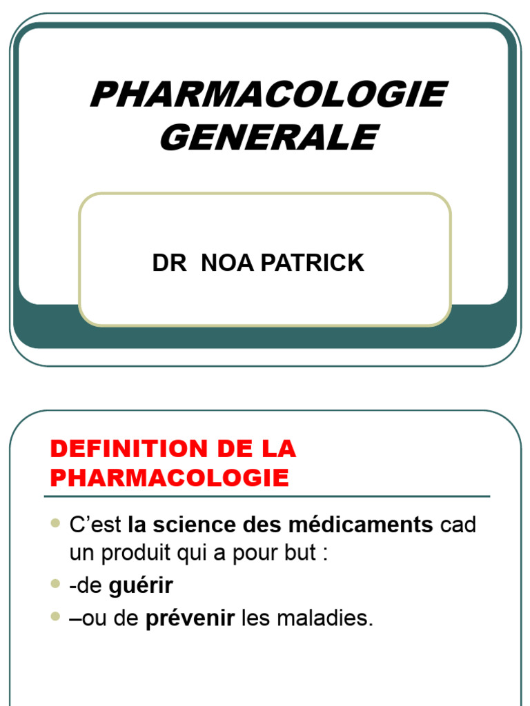 Pharmaco 2 | PDF | Pharmacien | Médicament générique