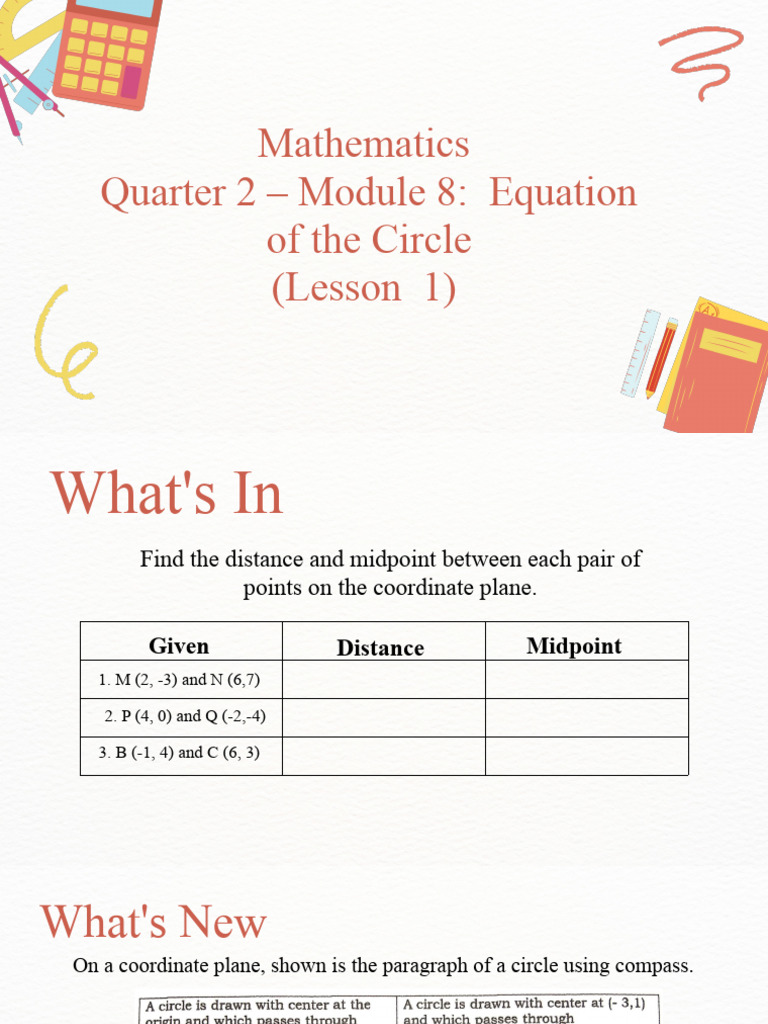 Circle Equations and Properties | PDF | Circle | Equations