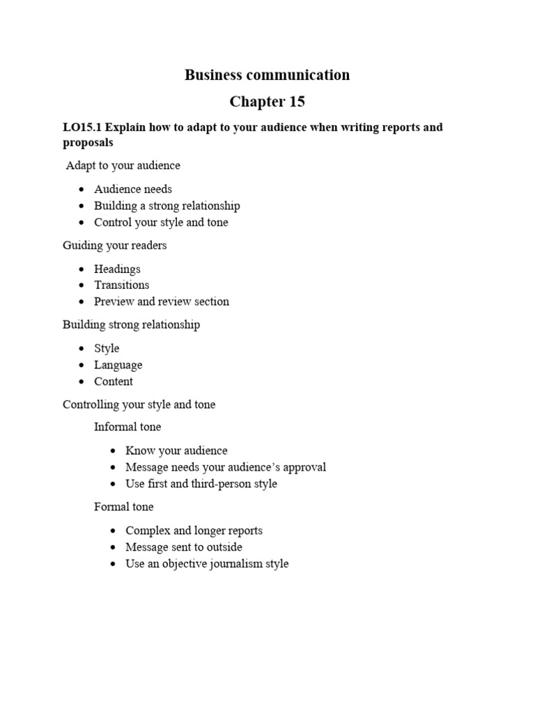 Business Communication CH 15 | PDF | Communication | Information