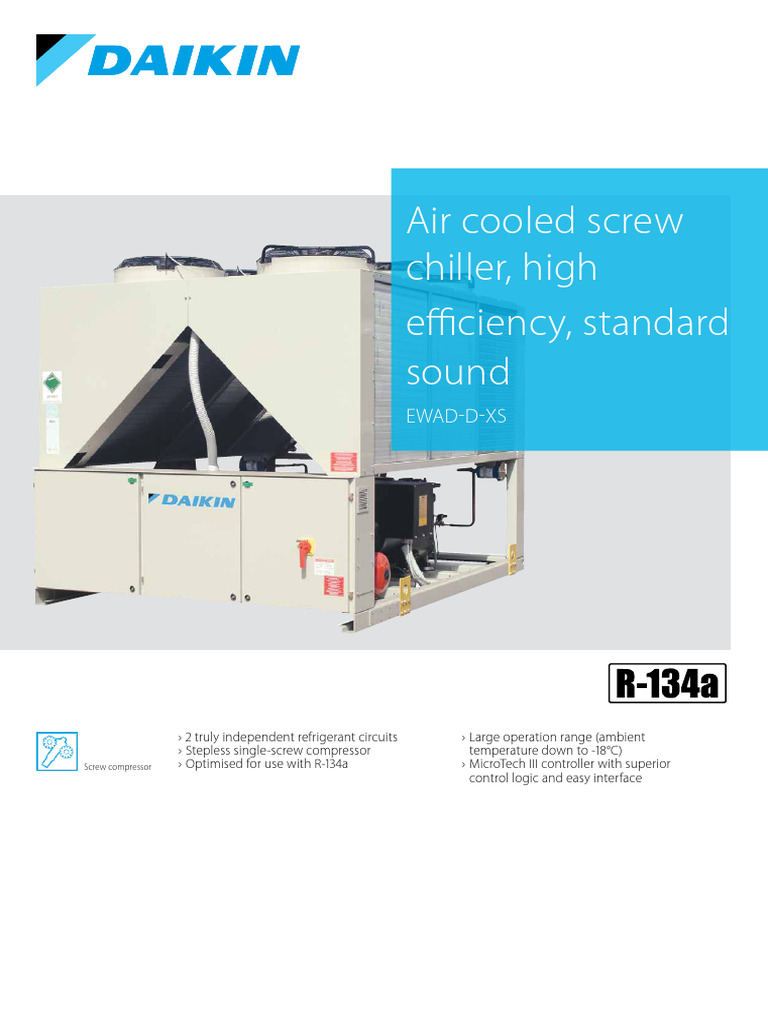 EWAD-D-XS Chiller Specifications | PDF | Air Conditioning | Thermodynamics
