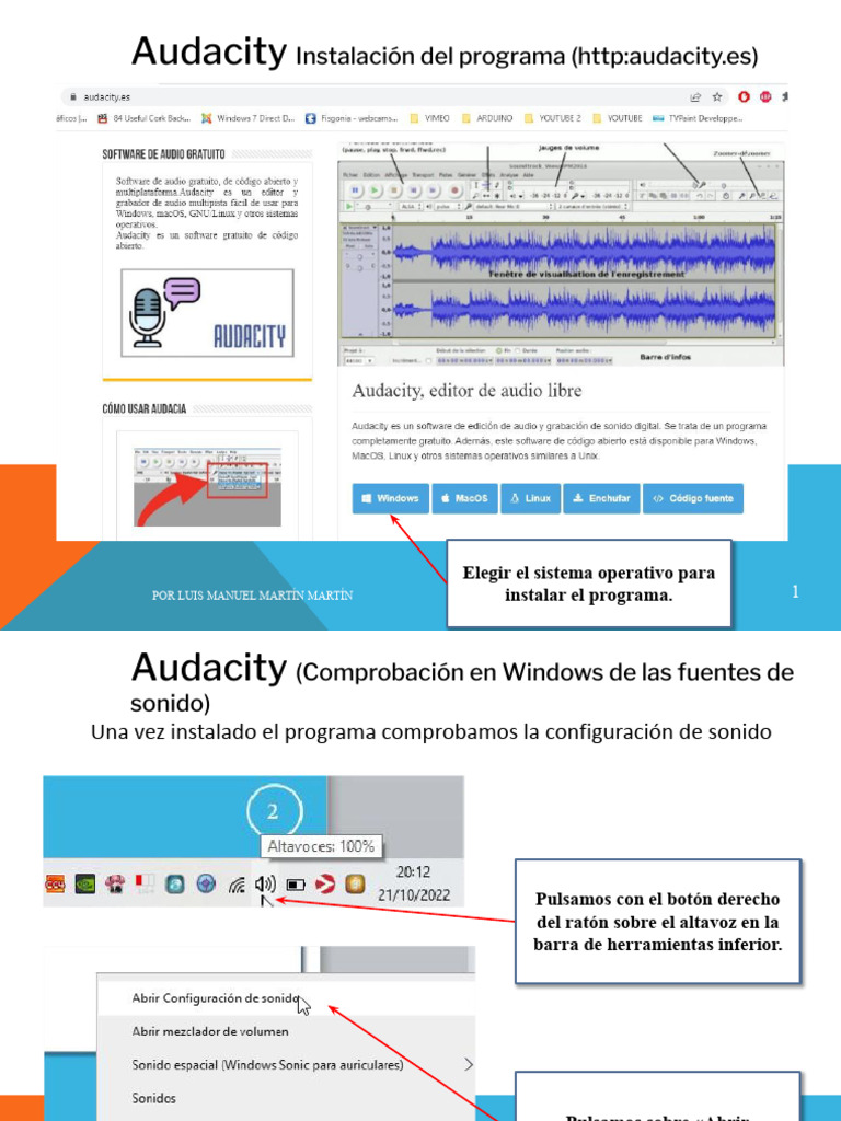 AUDACITY | PDF | Altoparlante | Micrófono