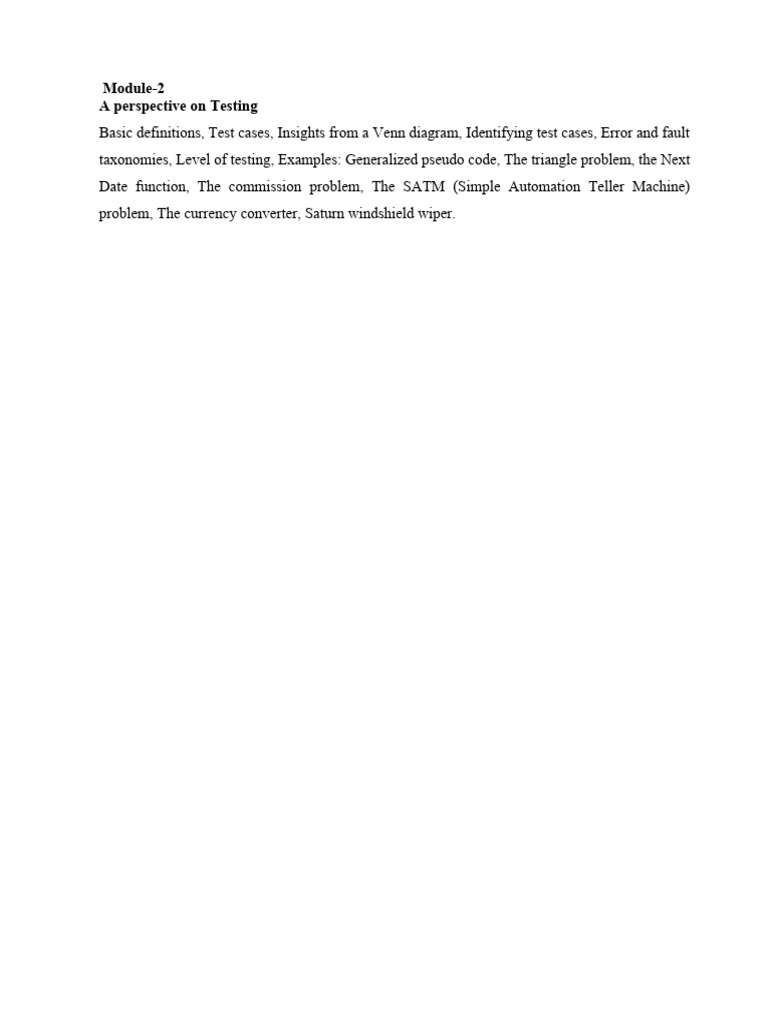 22MCA344 Software Testing Module2 | PDF | Software Testing | Function ... 22MCA344 Software Testing Module2 | PDF | Software Testing | Function ...
