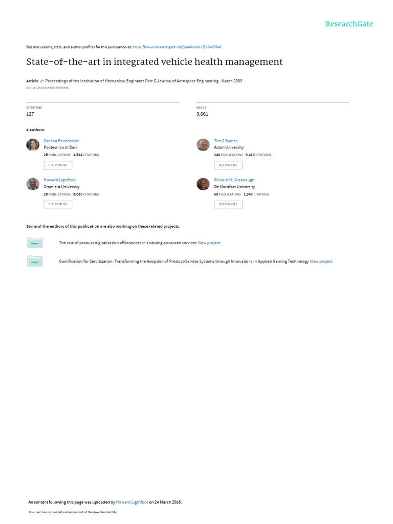 State-Of-The-Art in Integrated Vehicle Health Mana | PDF