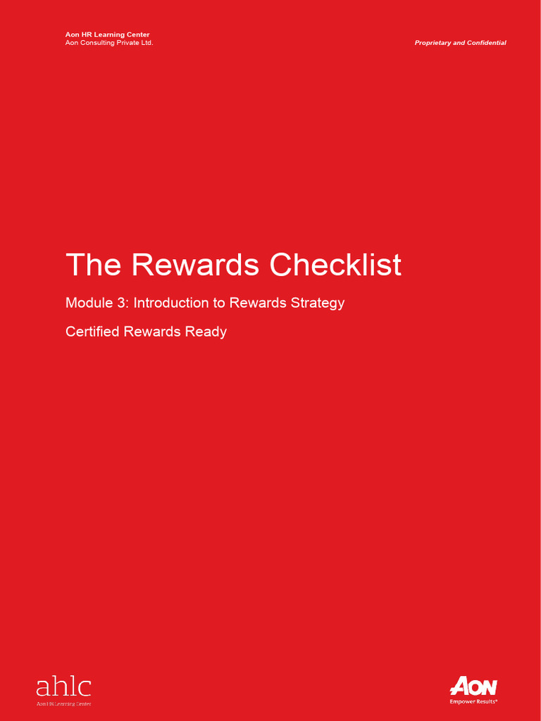 Rewards Checklist - Module 3 - Understand Total Rewards | PDF ...