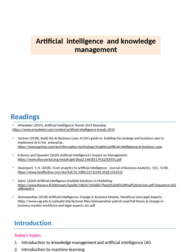 Artificial Intelligence in KM (1) - Tagged PDF | PDF | Artificial Intelligence | Intelligence ...