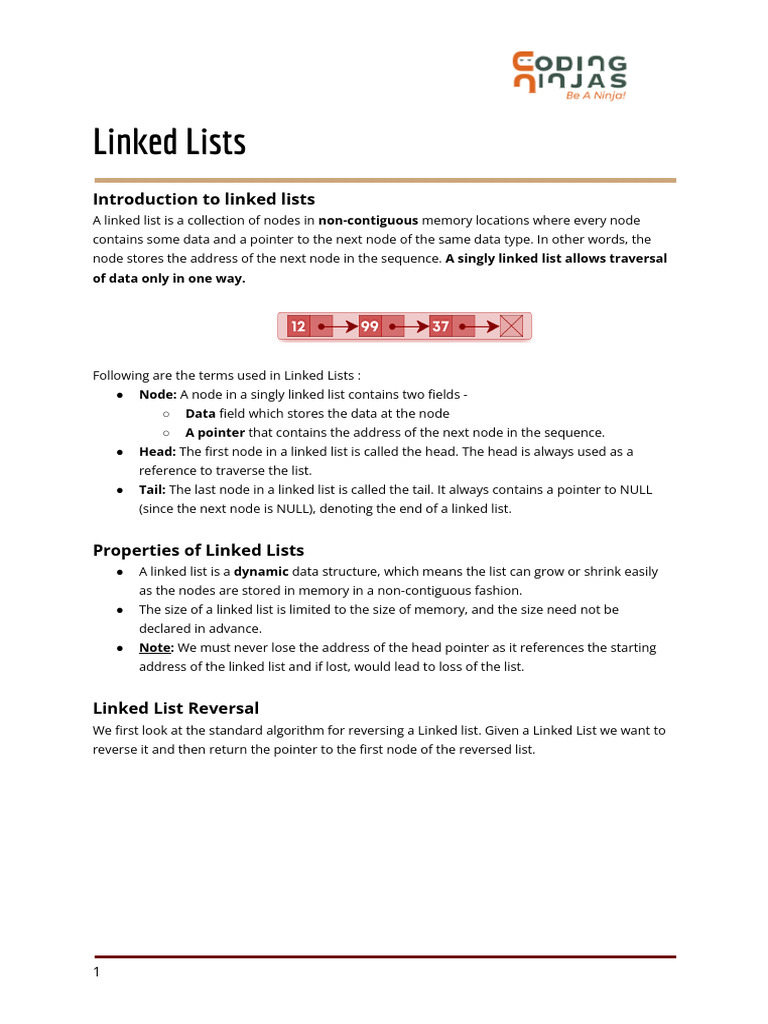 Linked Lists: A Beginner's Guide | PDF | Pointer (Computer Programming ...