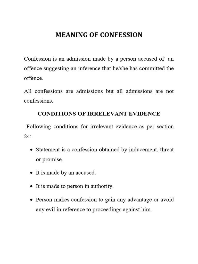 CONFESSION | PDF | Confession (Law) | Criminal Justice