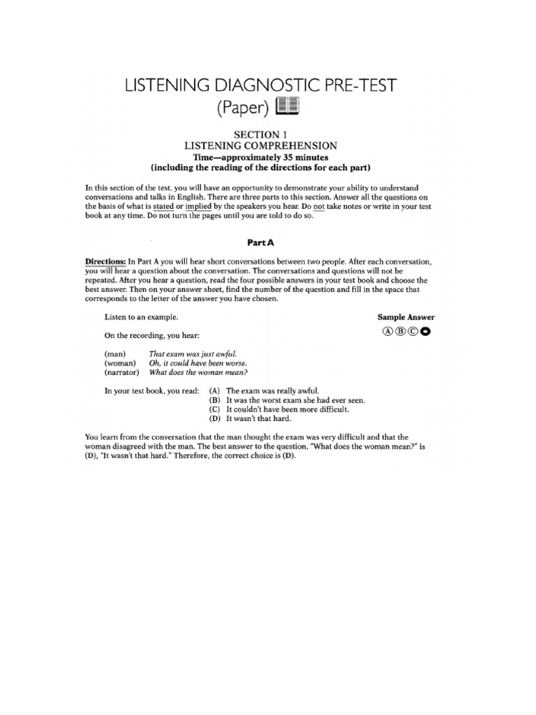 TOEFL PBT Prediction Test | PDF