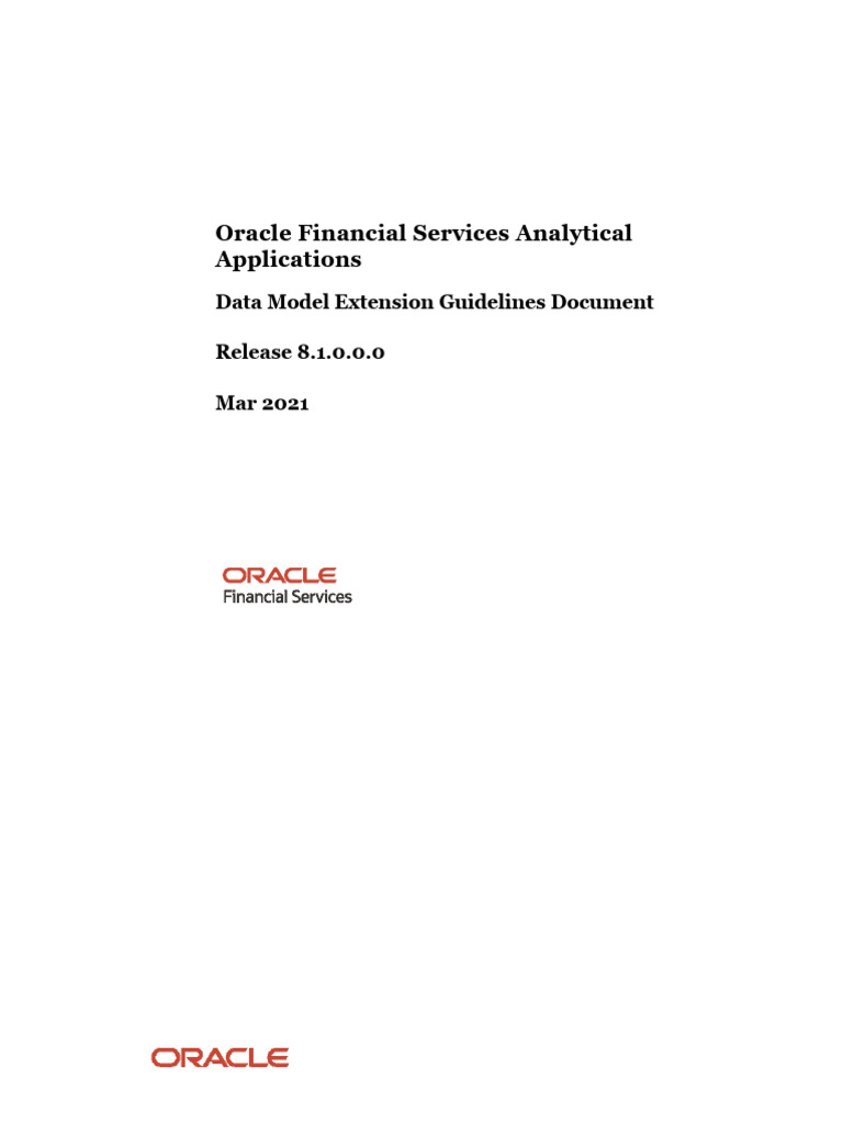 OFSAA Data Model Extension Guidelines Release 8.1.0.0.0 | PDF | Data ...