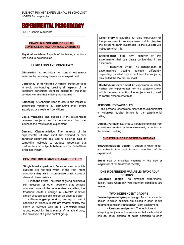 Experimental Psychology | PDF | Experiment | Experimental Psychology