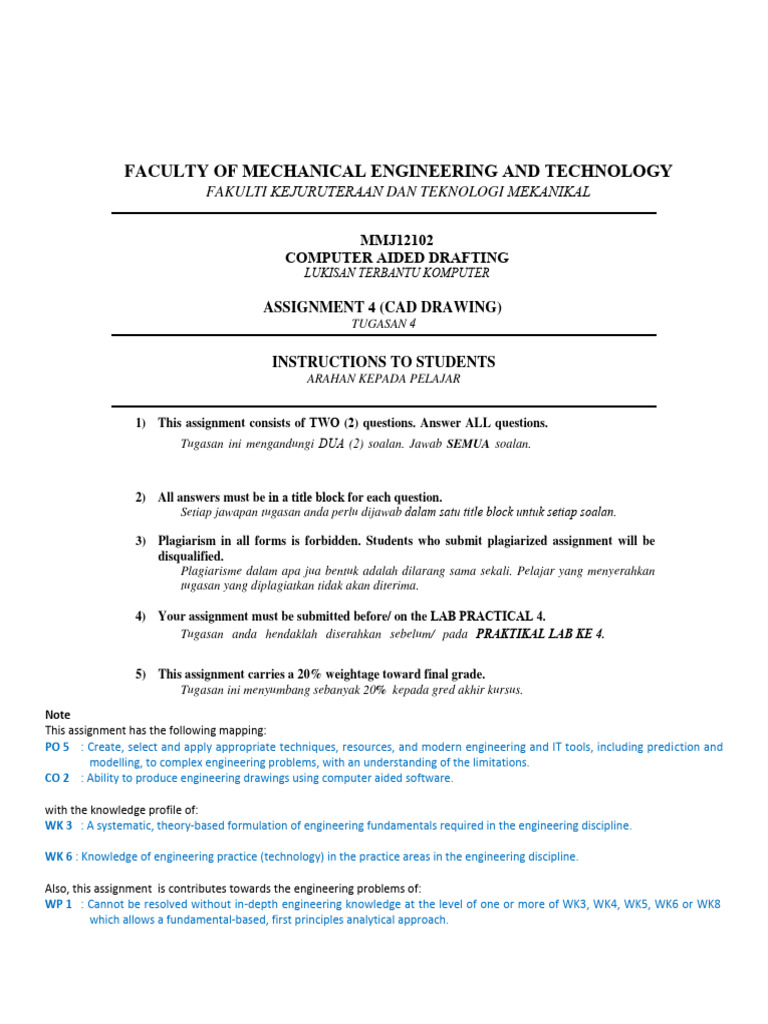 CAD Assignment 4: 3D Drawing Tasks | PDF | Engineering | Intelligence