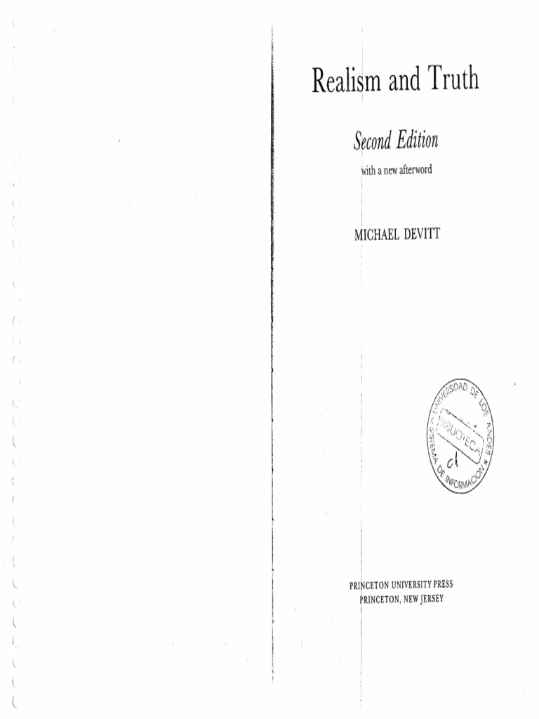 Michael Devitt - Realism and Truth (1996, Princeton University Press ...