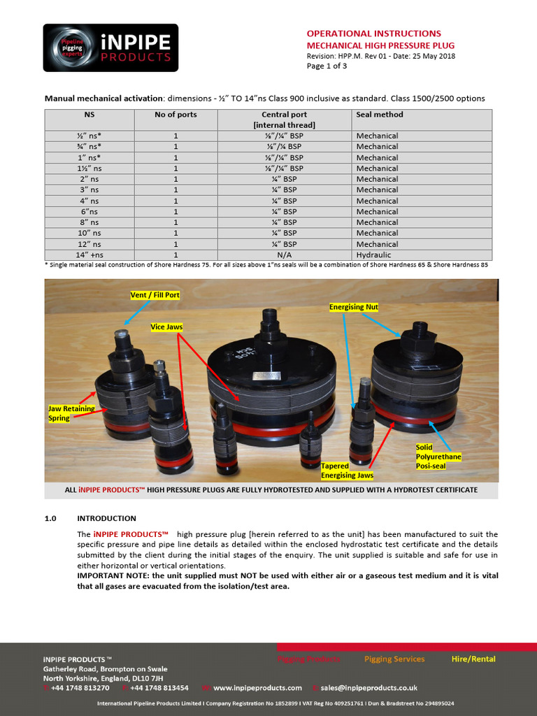 HPP Mechanical Rev 01 Operational Instructions 25.05.18 | PDF | Pipe ...
