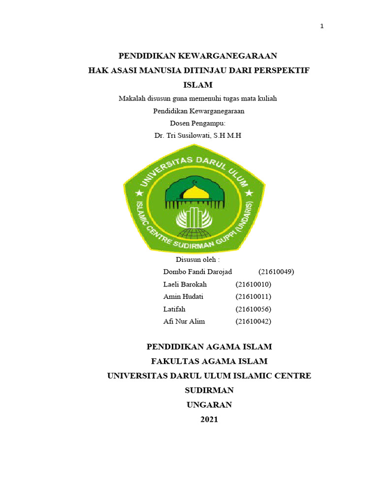 Makalah PKN Ham Dalam Islam | PDF | Ilmu Sosial