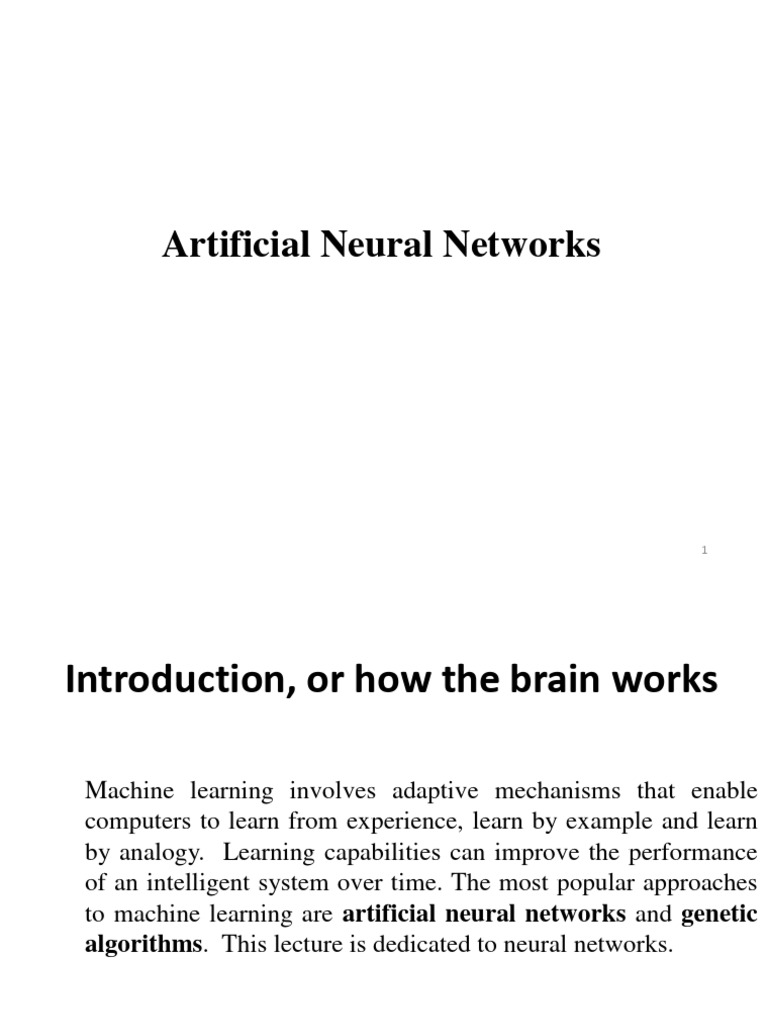 Understanding Artificial Neural Networks | PDF | Artificial Neural ...