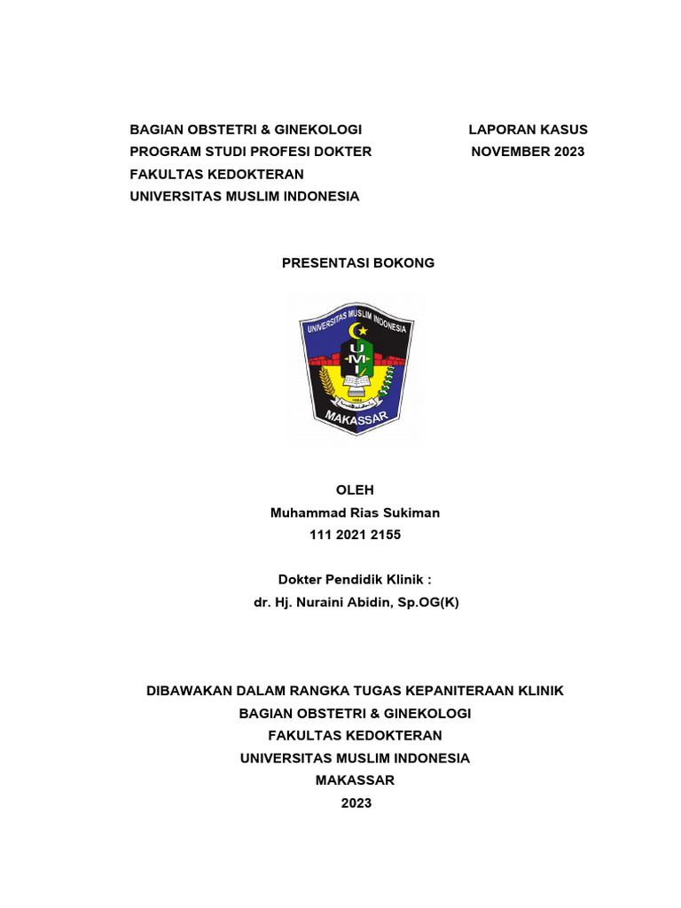 Laporan Kasus Presentasi Bokong Muhammad Rias Sukiman | PDF