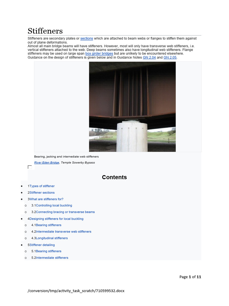 Stiffeners | PDF | Buckling | Beam (Structure)
