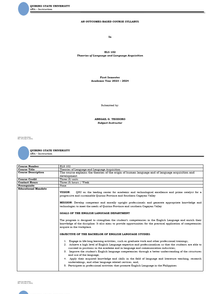 Els 102 Iso | PDF | Language Acquisition | Learning