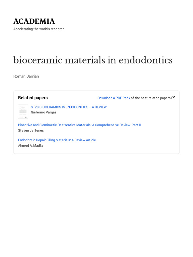 Materiales - Bioceramicos - Endo With Cover Page v2 | PDF | Chemistry ...
