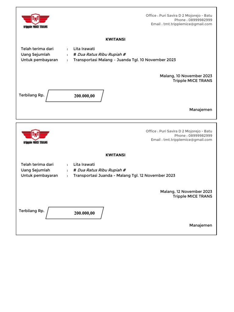 Kwitansi Batam 1 | PDF
