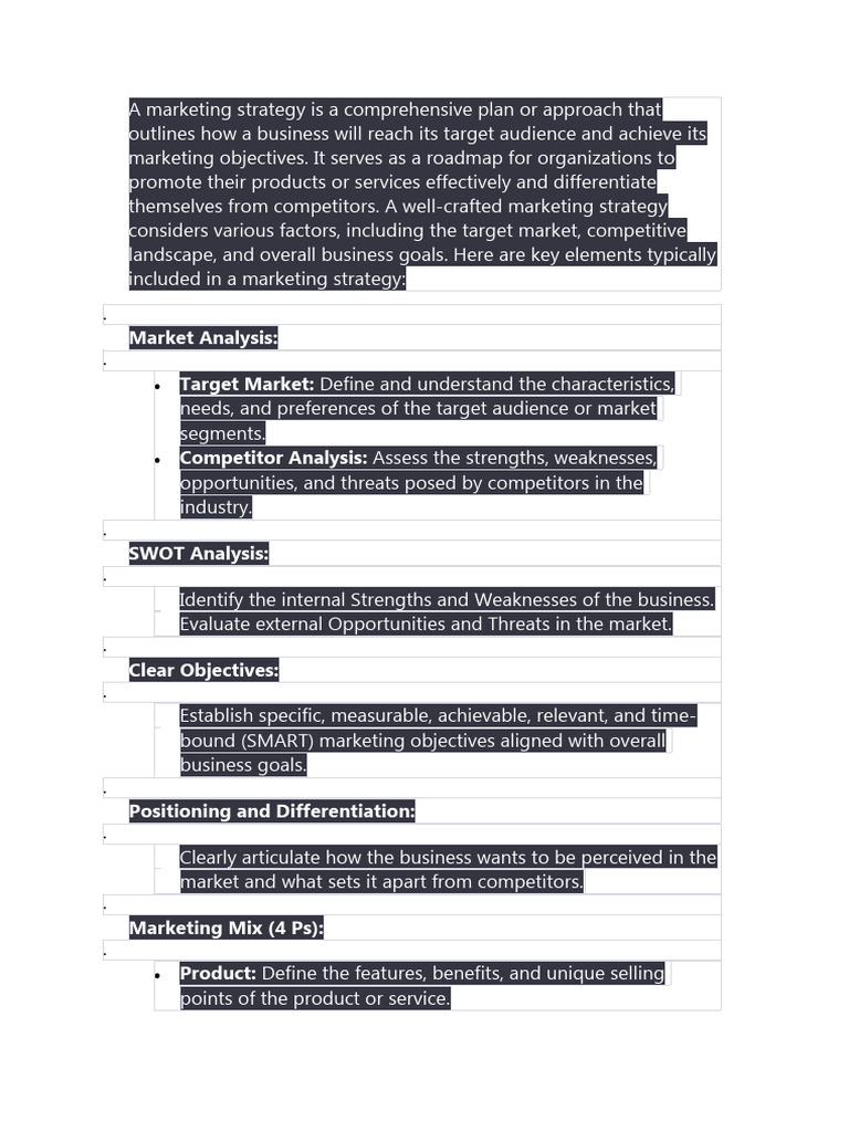 Marketing Strategy | Download Free PDF | Marketing | Marketing Strategy